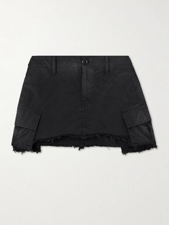 Balenciaga Mini-jupe En Ripstop De Coton Mélangé Effilée - Noir