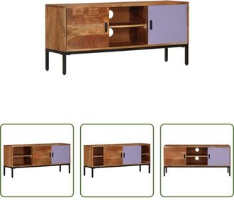vidaXL vidaXL Vintage TV-Schrank - TV-Schrank Honigbraun und Grau 110x30x50 cm Massivholz Akazie