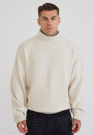 Siksilk Herren Ecru Rollkragenpullover XXL