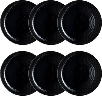 Luminarc Pampille Schwarz 6 Teller flach Glas 25 cm