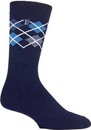 Heat Holders Ultra Lite - Homme Fines et Chaudes Polaire Hiver Chaussettes Thermiques (39-45 Eur, Jay Navy Argyle)