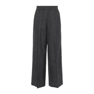 Brunello Cucinelli Wide Pantalons - Femme - Pantalons - Gris - Taille: 42 FR