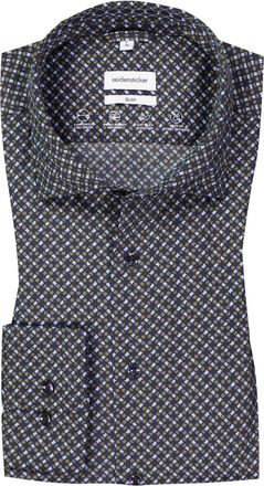 Seidensticker Seidensticker Herren Hemd grün gemustert Slim Fit