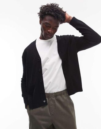 Arket Gilet en laine mélangée texturée - Noir