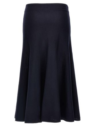 Khaite Womens Blue Wool Midi Skirt
