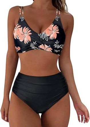 Generic Ensemble bikini pour femme sexy et &eacute;l&eacute;gant - Deux pi&egrave;ces - Triangle - Col en V - Push Up - Bikini Curvy - Maillot de bain - Haut de bikini avec rembou