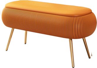 Generic Moderne Eingangsbank mit Kunstledersitz, Holzstruktur und Metallbeinen. Stilvolle Gepolsterte Innenbank f&uuml;r Schlafzimmer, Fenster, Fu&szlig;ende des Bettes 