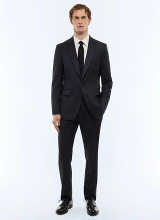 Fursac Costume ajust&eacute; en twill de laine ray&eacute; - Taille 44 - Homme