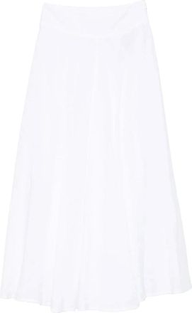 120% Lino Femme, Jupes, Blanc, Taille: 40 FR Long Linen Skirt