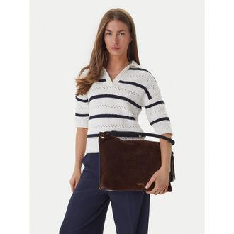 Tommy Hilfiger Handtasche Tommy Hilfiger Th Statement Leather Bag Suede AW0AW18402 Braun