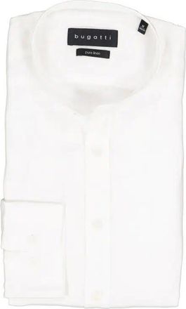 Bugatti Herren Hemd wei&szlig; Leinen