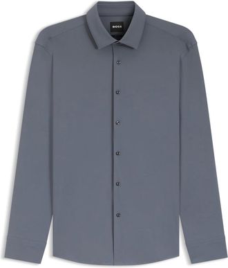 HUGO BOSS B&uuml;gelleichtes Performance-Hemd mit Kentkragen, Slim in