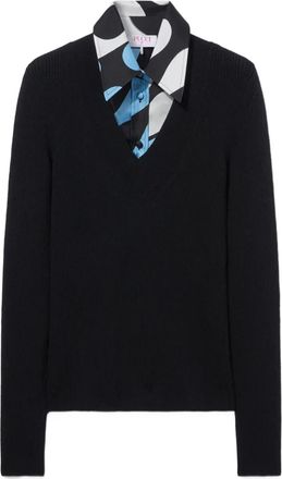 Pucci haut à design superposé - Noir