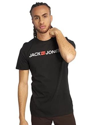 Jack & Jones Jjecorp Logo Tee Ss Crew Neck Noos, T-Shirt Homme, Noir (Black Detail: Slim Fit), X-Large