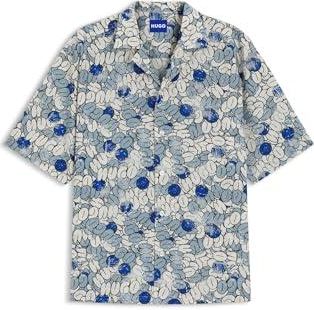 HUGO BOSS Hommes Eligino Chemise Relaxed en Popeline de Coton imprim&eacute;e
