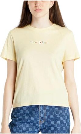 Tommy Hilfiger Femme, Tops, Jaune, Taille: 36 FR Logo T-Shirt