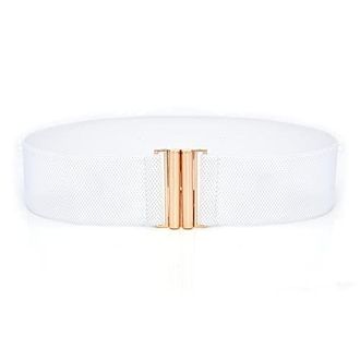 Generic Ceinture Femme Elastique - Ceinture &Eacute;l&eacute;gante pour Femme avec Boucle M&eacute;tallique et Taille &Eacute;lastique - Accessoire Mode Corset Large et Confortable