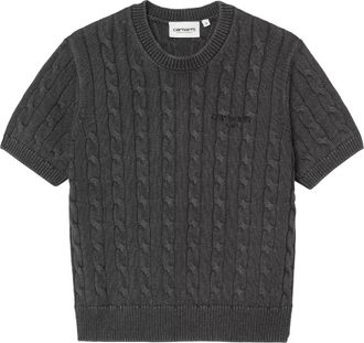 Carhartt Work in Progress Femme, Pulls, Noir, Taille: 42 FR T-shirt Tricot Tressé en Noir