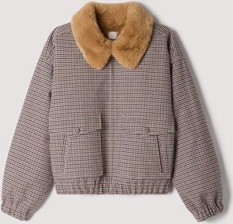 Sandro Manteau doubl&eacute; fausse fourrure