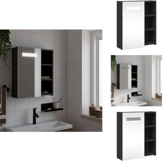 vidaXL Vidaxl - Spiegelschrank mit LED-Beleuchtung Schwarz 45x13x52 cm - Spiegelschrank - LED-Spiegelschrank - Badezimmerspiegel - Kosmetikspiegel - Badmöbel