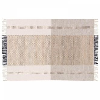 Oviala Oviala - Flachgewebter Teppich aus Wolle und Jute Beige