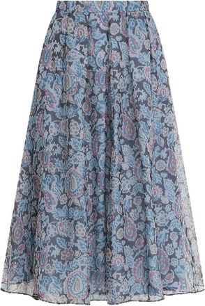 Max Mara Femme, Jupes, Bleu, Taille: 42 FR Midi Skirt