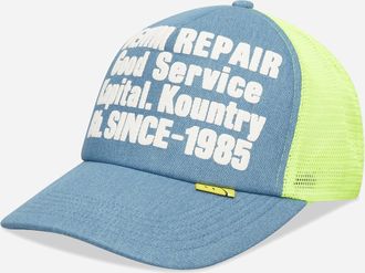 KAPITAL Denim Repair Service Denim Track Cap Neon Yellow