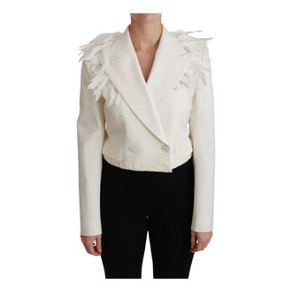 Dolce & Gabbana Wei&szlig;e Woll Doppelreihige Manteljacke - - Jackets - Damen - Wei&szlig; - S