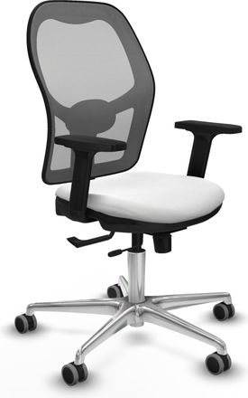Piqueras y Crespo Jorquera Stuhl mit 2D-Armen, h&ouml;henverstellbare Lendenwirbelst&uuml;tze, ausgestattet mit Syncro/Traslack und injiziertem Schaumstoff, Grau/Wei&szlig;