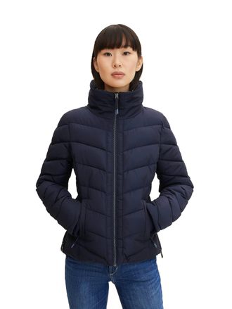 Tom Tailor Damen Steppjacke mit Stehkragen 1032477, 30025 - Navy Midnight Blue, XL