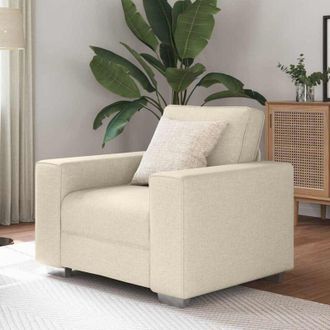 vidaXL Vidaxl - Canap&eacute; avec coussin avec oreiller Beige 100 x 77 x 82 cm Lin