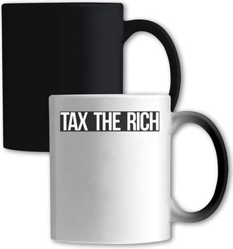 Generic Tax The Rich Black and White Socialist Logo Farbwechsel-Becher Wei&szlig; One Size