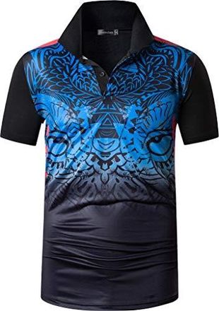 Jeansian Jeansian Homme De Sport Outdoor Manches Courtes Polos T-Shirt Tops LSL319 Black XL
