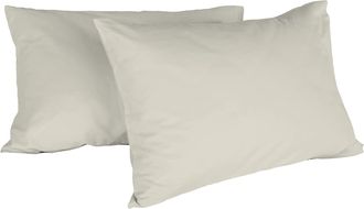 Italian Bed Linen Max Color Kissenbezugspaar, Baumwolle, Creme, 2