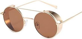 Generic 2025 Designer Punk Hommes et Femmes Lunettes de soleil rétro en métal ombragé (couleur : H, taille : moyen), G, Taille unique