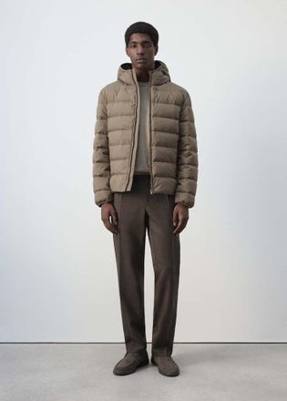Mango Wasserabweisende Steppjacke mittelbraun - Herren - S - MANGO MAN