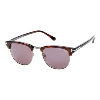 Tom Ford Homme, Accessoires, Brun, Taille: 53 MM Lunettes de soleil Henry Havane Fonc&eacute; Ruth&eacute;nium/Fum&eacute;e