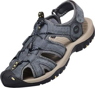 Generic Sandales de trekking pour homme - Bout fermé - Sandales de randonnée en maille et polyuréthane - Chaussures de randonnée creuses - Légères - Chaussure