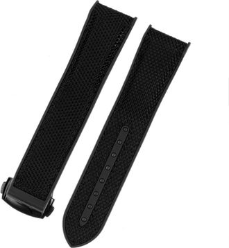 Generic Uhrenarmband für Omega 300 600 Planet Ocean Faltschließe Silikon Nylonband Zubehör Bandkette