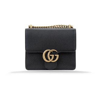 Gucci Stilvolle Leder-Crossbody-Tasche mit Kette - - Bags - Damen - Schwarzk - ONE SIZE