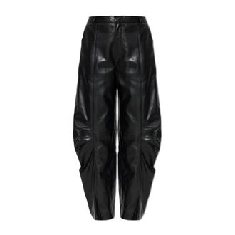 Rotate Leder Cargohose - - Trousers - Damen - Schwarzk - XS
