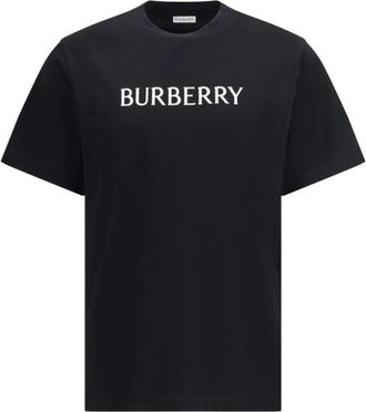 Burberry Homme, Tops, Noir, Taille: M Lightweight Cotton Jersey T-Shirt