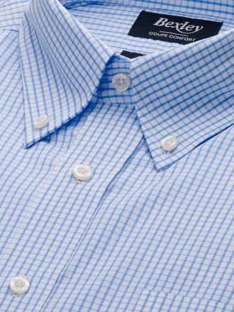 Bexley Glenn - Chemise homme bleu clair et blanc