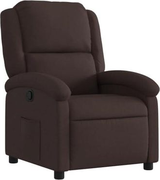 vidaXL Fauteuil Inclinable, Chaise de Relaxation avec Dossier et Repose-Pied, Siège Inclinable, Fauteuil TV de Salon, Moderne, Marron Foncé Tissu