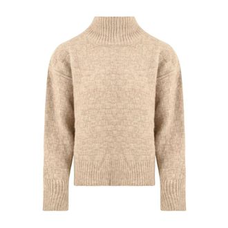 SOLOTRE Rollkragenpullover mit Rei&szlig;verschluss an Schulter und &Auml;rmel - - Knitwear - Damen - Beige - M