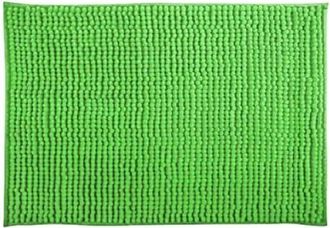 MSV Tapis de Bain Microfibre Chenille - Poils Longs Anti-d&eacute;rapant - Lavable en Machine - Boucle dAccrochage Pratique - Confort et Hygi&egrave;ne Optimis&eacute;s - Vert