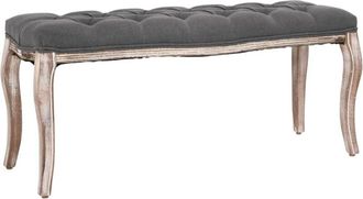 vidaXL vidaXL Bank Leinen Massivholz 110x38x48 cm Dunkelgrau