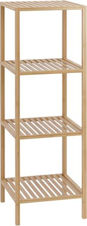Clp Badregal stehend Bambus Zinnien, Holzregal Badezimmer schmal, K&uuml;chenregal stabil und belastbar, Tragf&auml;higkeit 10 kg pro Regalboden, Gr&ouml;&szlig;e:M