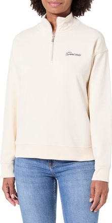 GANT Damen Script Half Zip Sweat Sweatshirt, Cream, L