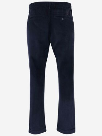 Jacob Cohen Mens Stretch Cotton Velvet Pants Navy Trousers